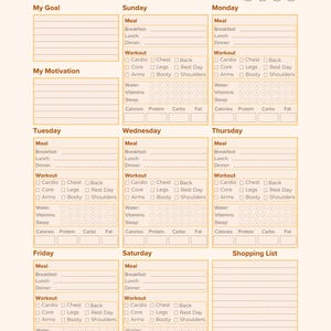 Weekly Fitness Planner 4week Planner to Track Monthly, Weekly, and ...