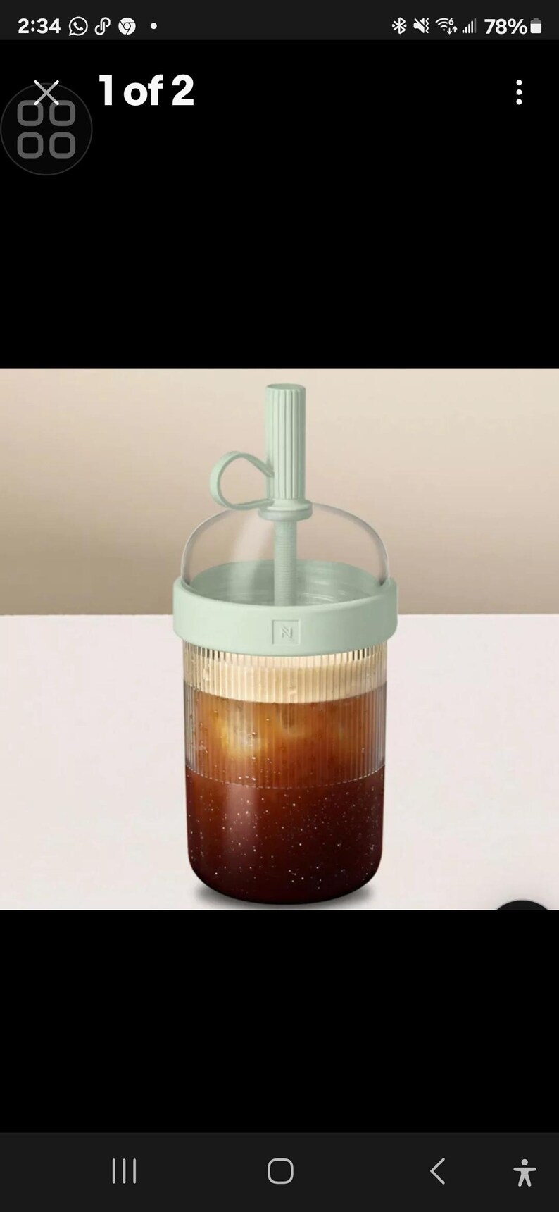 Nespresso 540ml Barista Nomad Iced Cold Coffee Mug Cup Tumbler New - Etsy