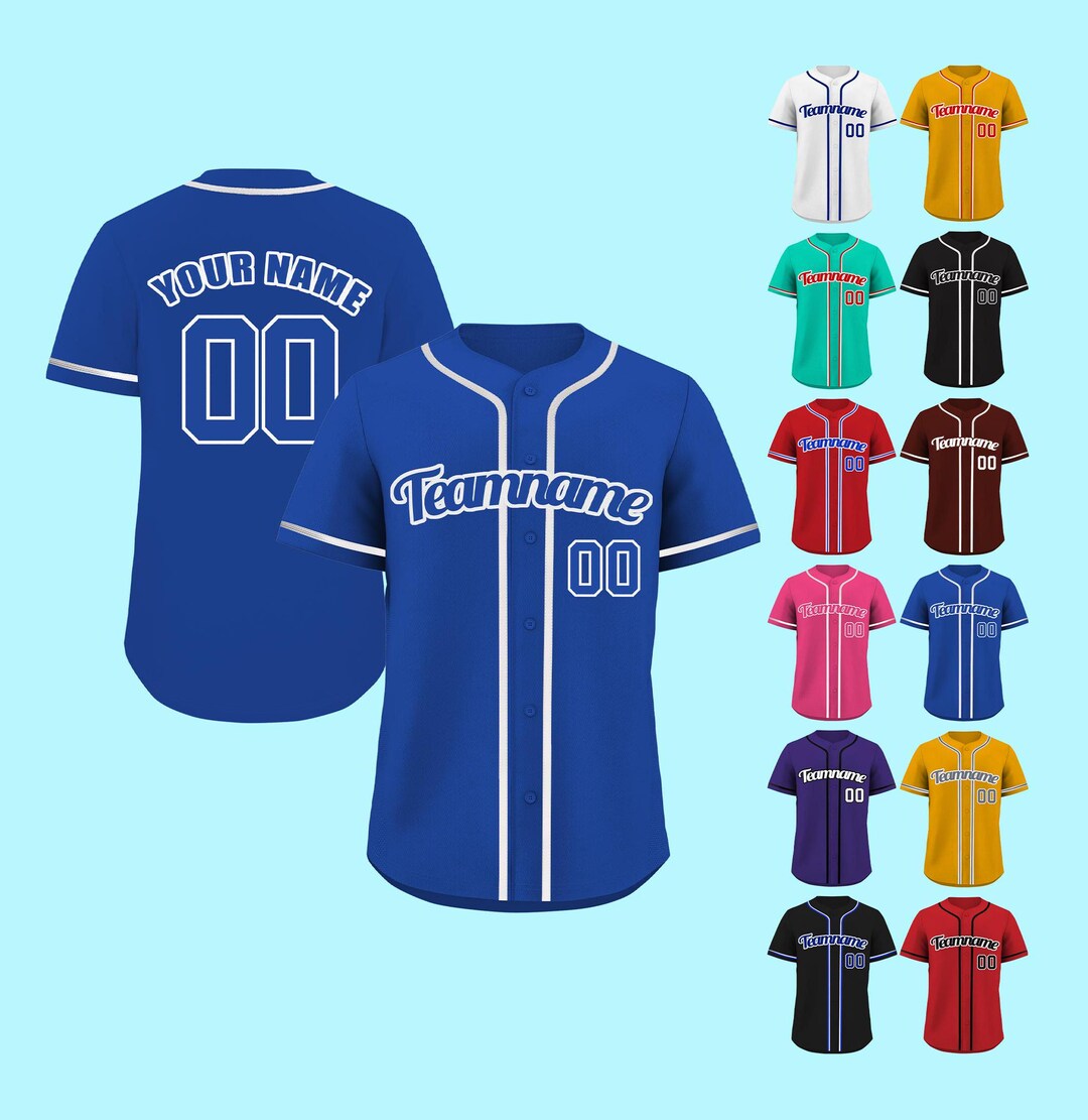 Custom Baseball Jersey Personalized Embroidery Name Number Sports Team ...