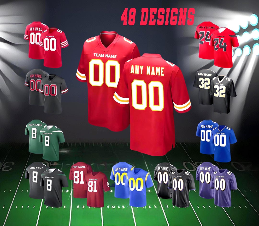 Custom Football Jersey, Personalized Embroidered Name Number LOGO Team ...