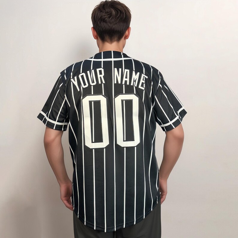 Stitched Custom Baseball Jersey Stripe - Personalized Pinstripe ...