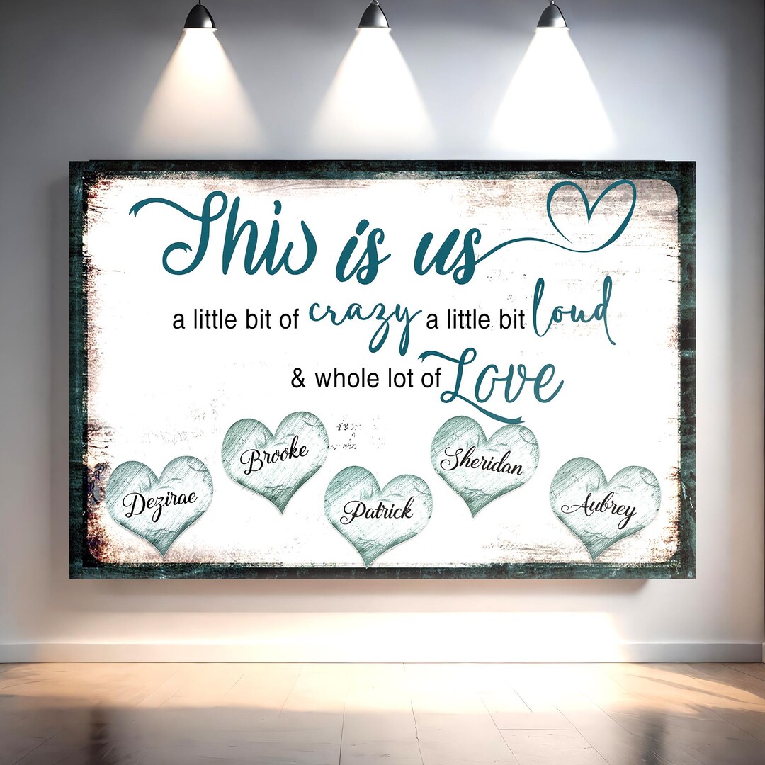 Family Wall Art This is Us Personalized Family Living Room Wall Decor ...