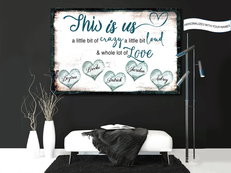 Family Wall Art | This is Us - Personalized Family Living Room Wall ...