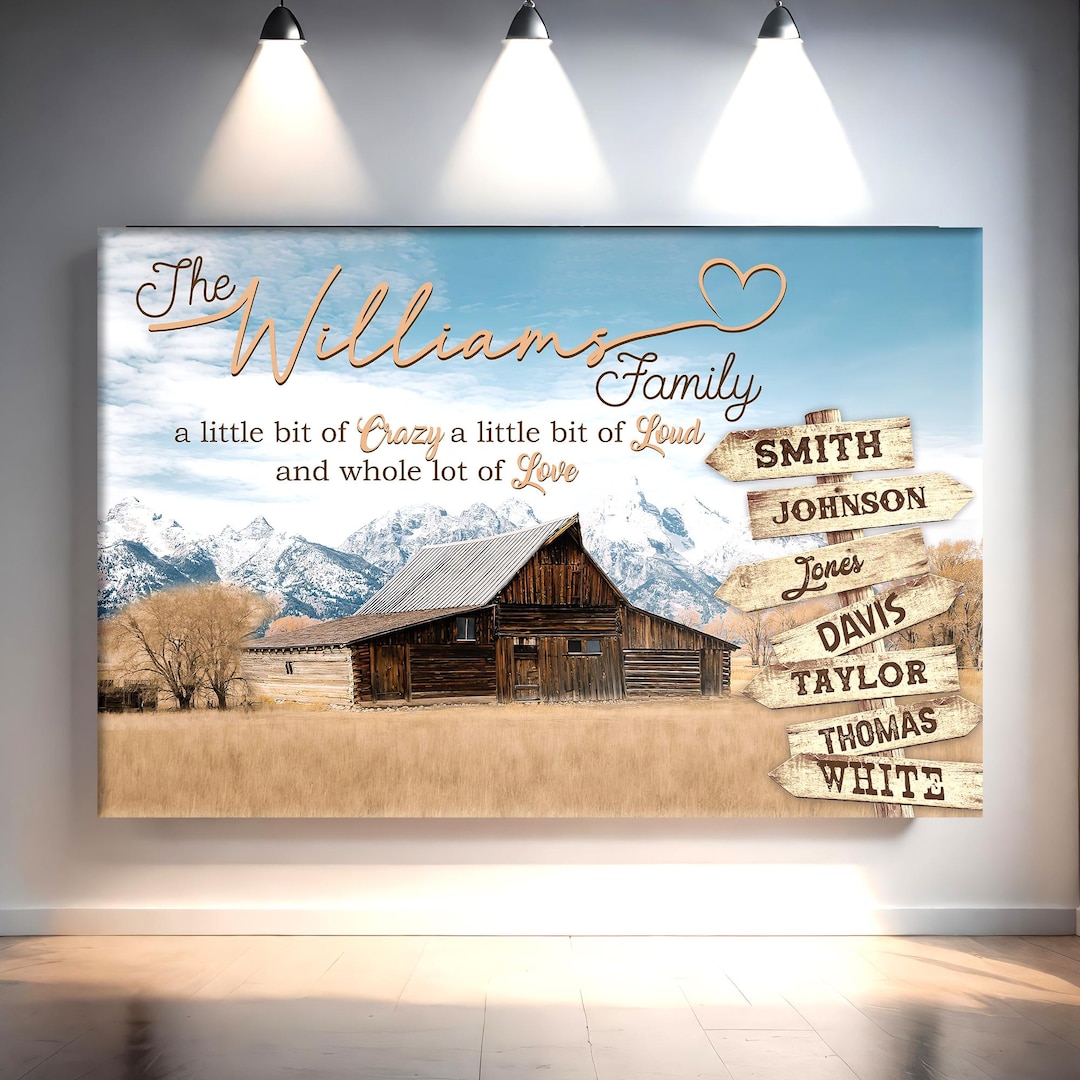 Family Wall Art Barn Wood Family Name Sign Home Decor, Rustic Wall Art ...