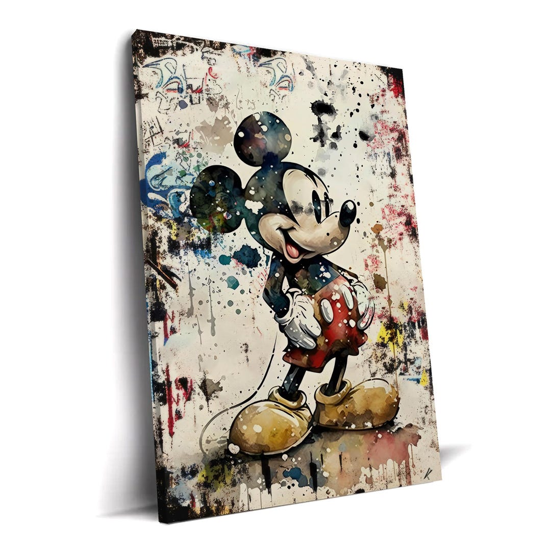 Vintage Mickey Mouse Wall Art, Disneyland Canvas Prints, Disney Gift ...