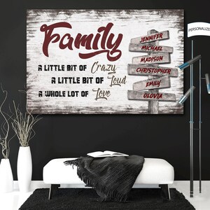 Family Wall Art | Multi Family Name Sign Canvas Prints, Personalized ...