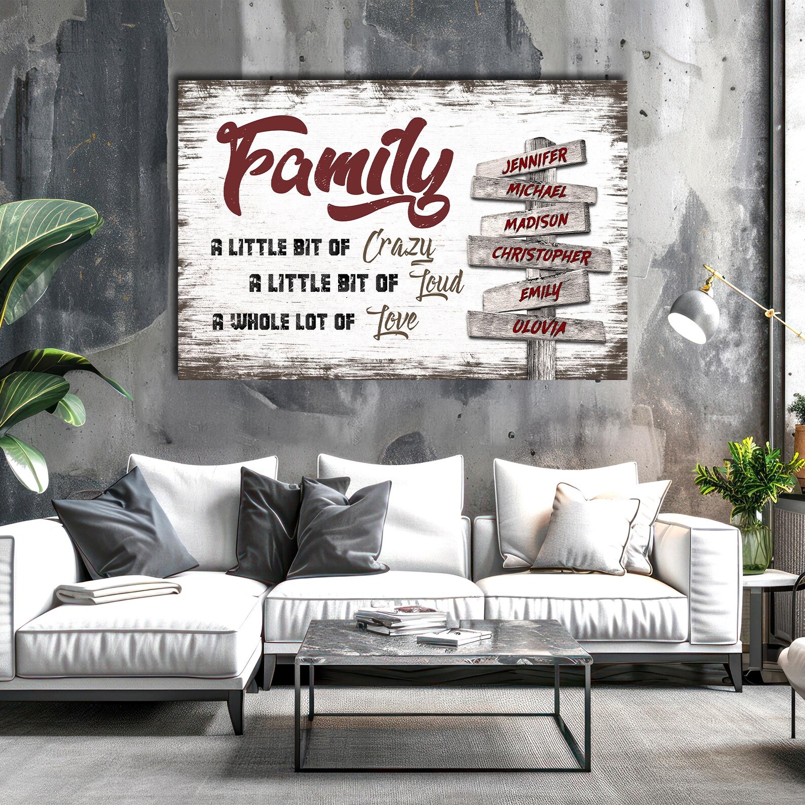 Family Wall Art | Multi Family Name Sign Canvas Prints, Personalized ...