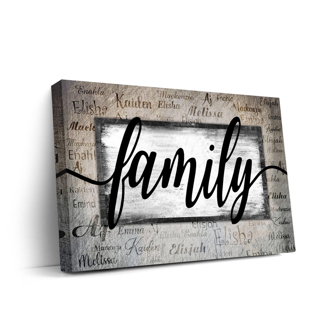 Personalized Family Name Canvas Print | Rustic Home Wall Decor - Etsy