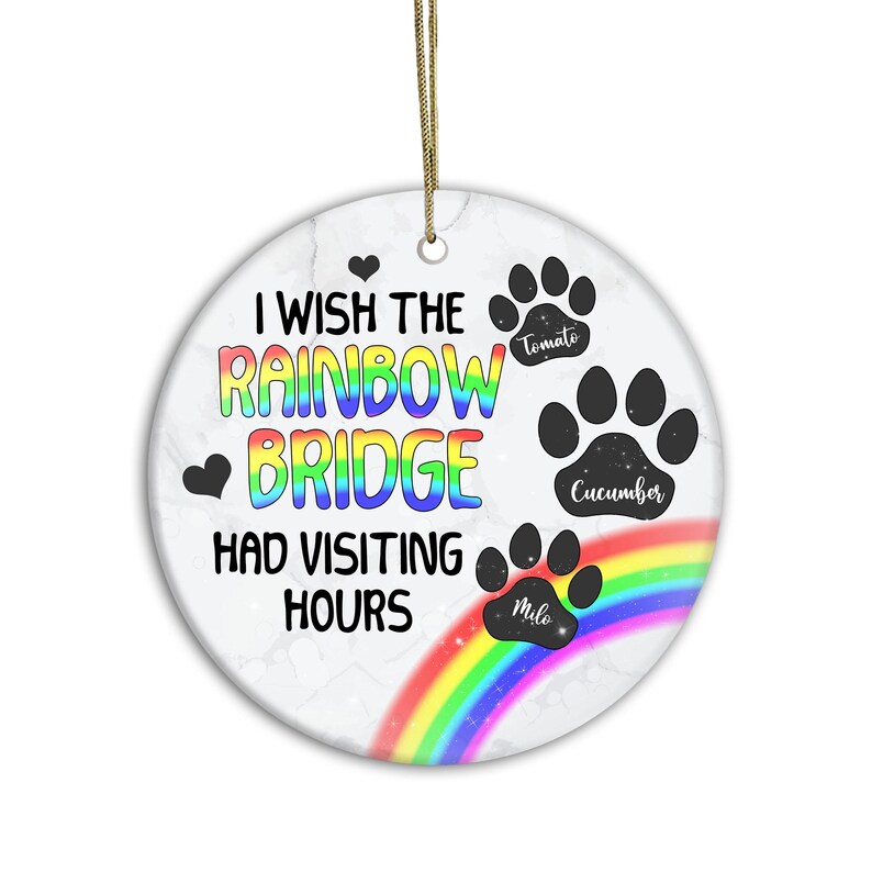 Rainbow Bridge Pet Memorial Ornament Personalized Dog Memorial Ornament ...