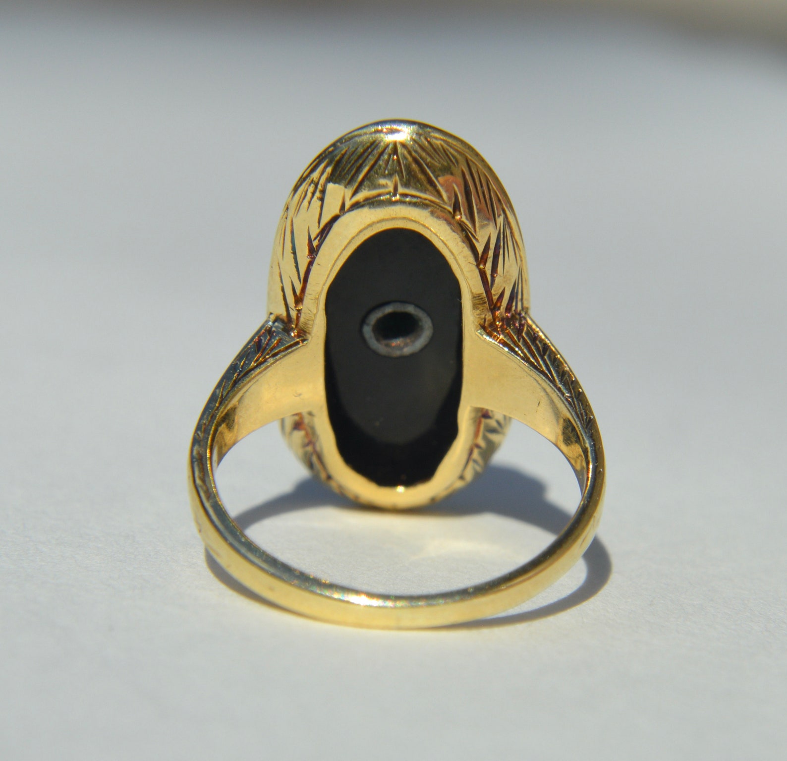 Antique Victorian Era 14K Gold Onyx Diamond Oval Signet Ring - Etsy