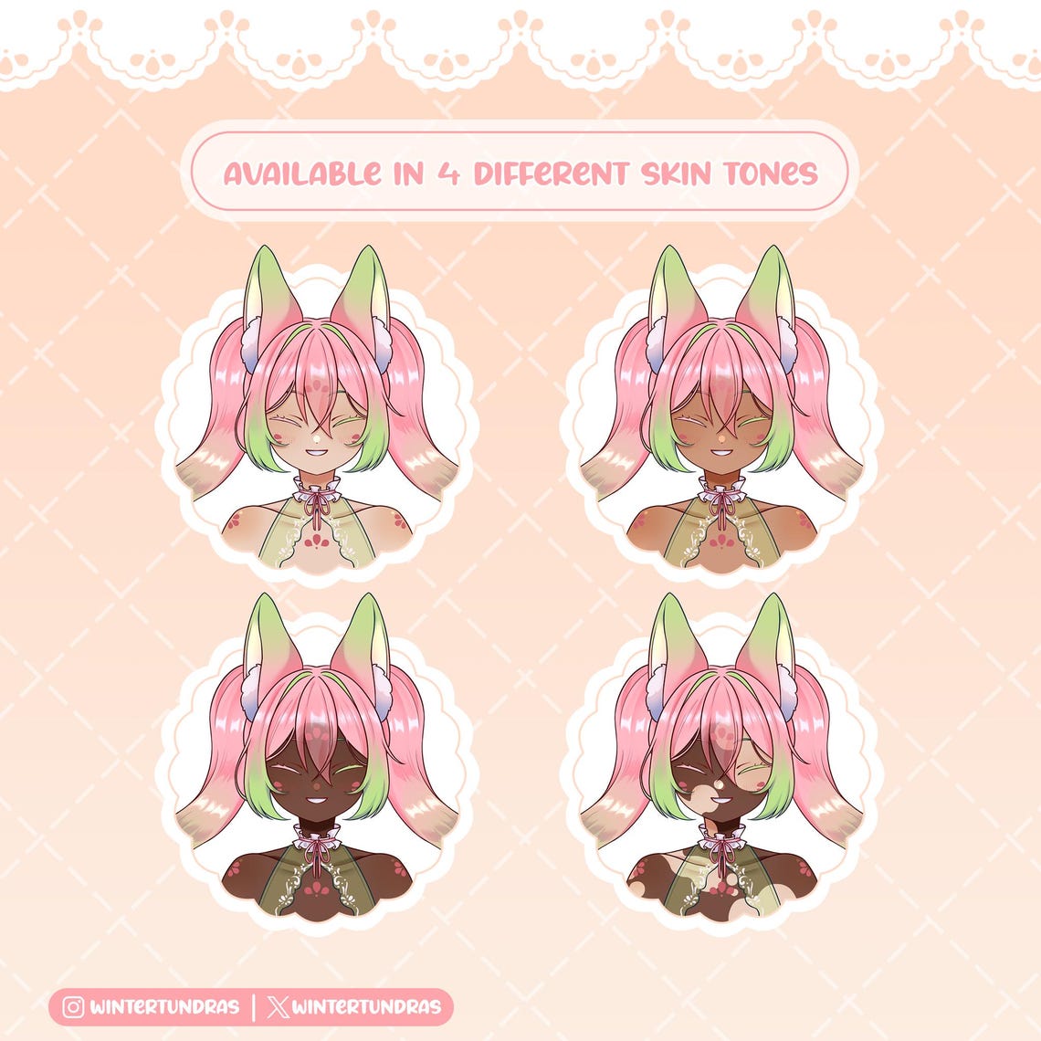 Cute Pink and Green Pngtuber Girl - Etsy