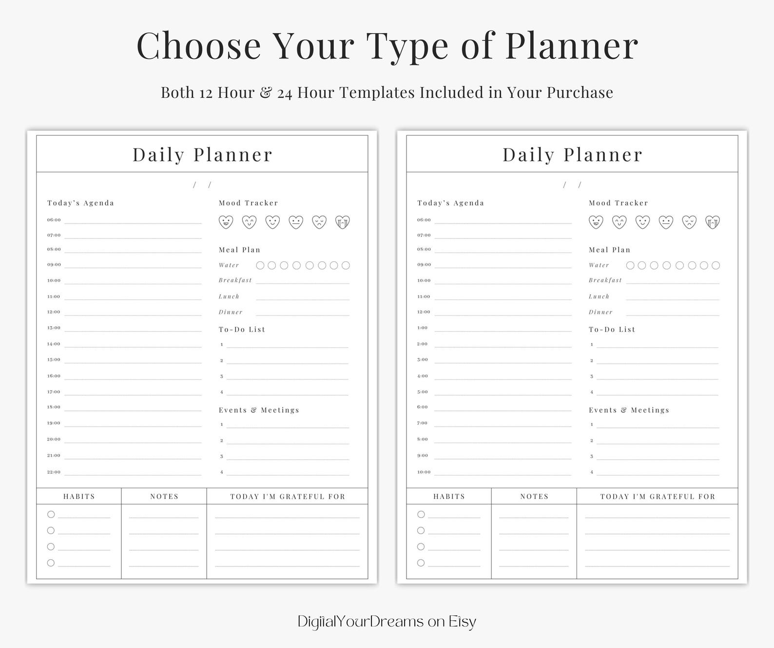 Printable Daily Planner Digital Daily Planner iPad Digital Planner ...