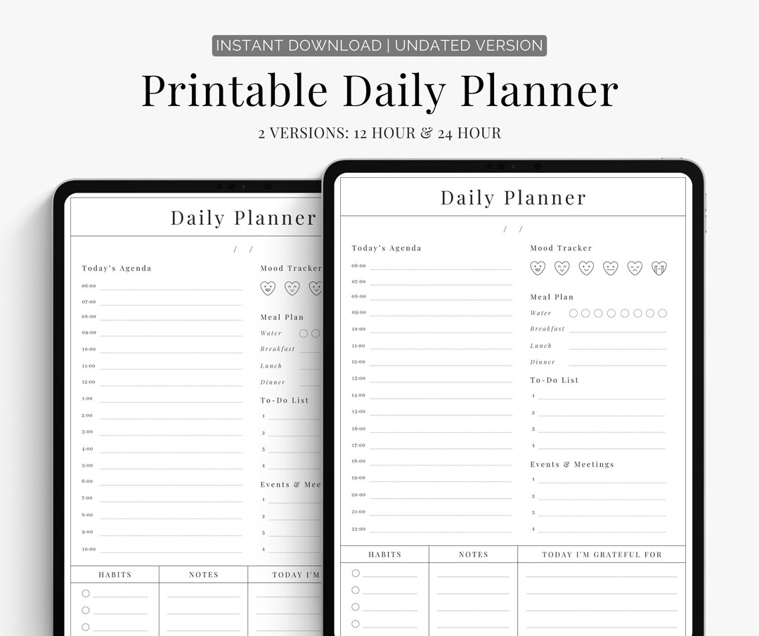 Printable Daily Planner Digital Daily Planner iPad Digital Planner ...