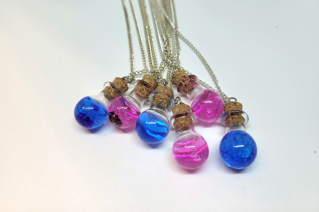 Tiny Potion Bottle Necklace. Acrylic Potion Bottle Necklace. - Etsy