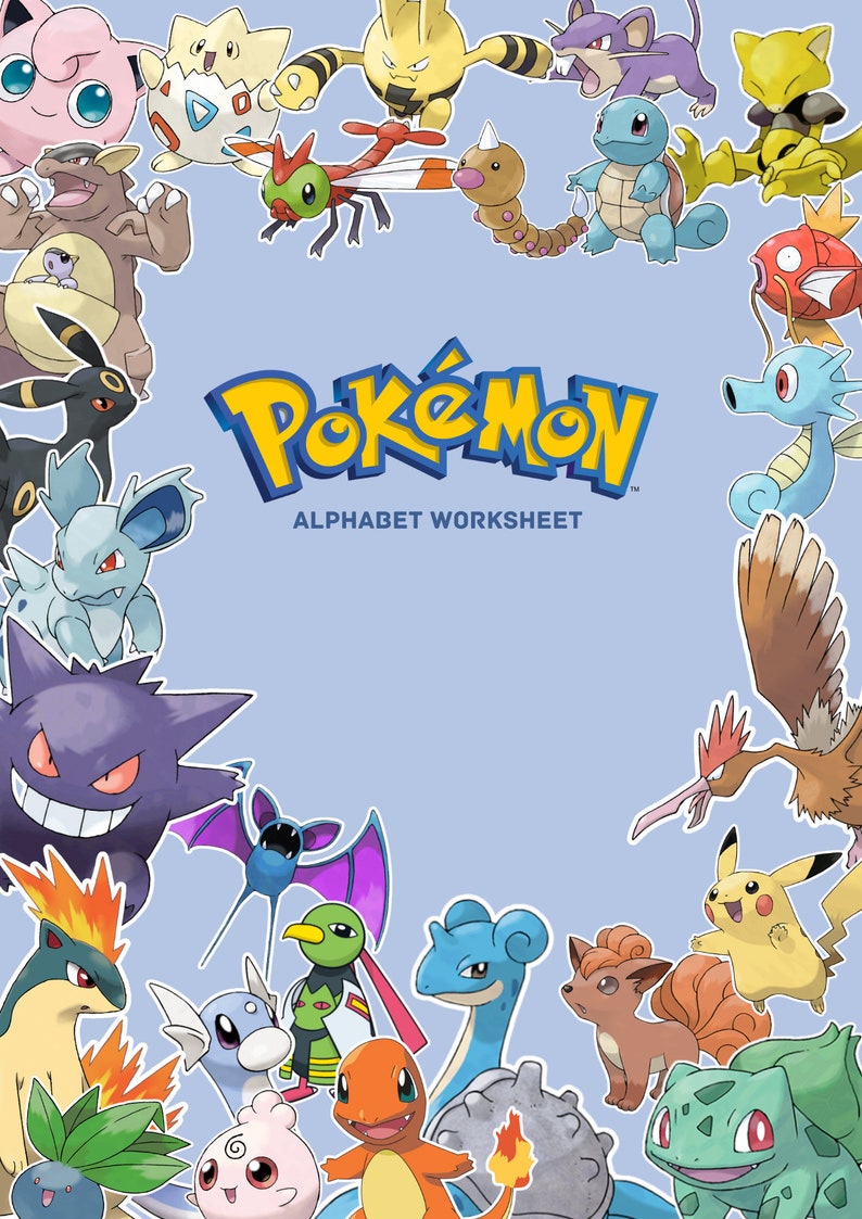 Pokemon Alphabet Flashcards Printable Pokemon ABC Card Pokemon ...