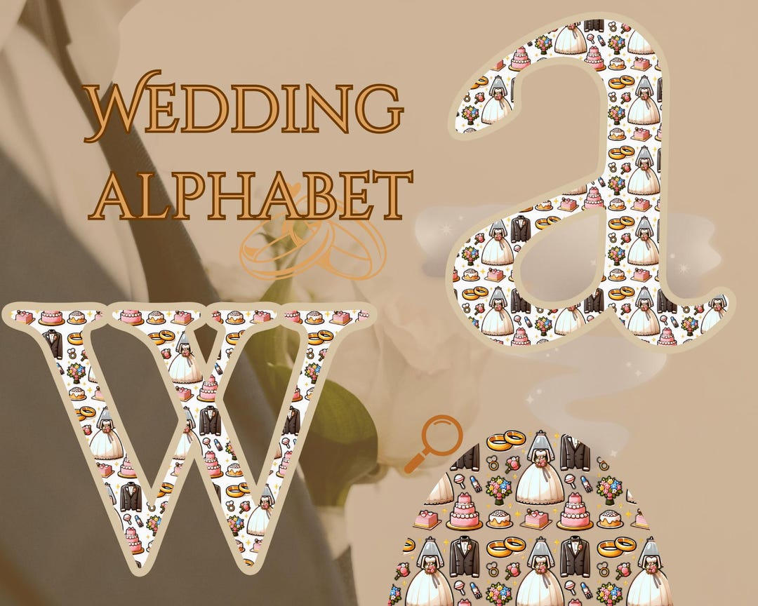 Wedding Alphabet Clipart Wedding Invitation Wedding Decor Letters Thank ...