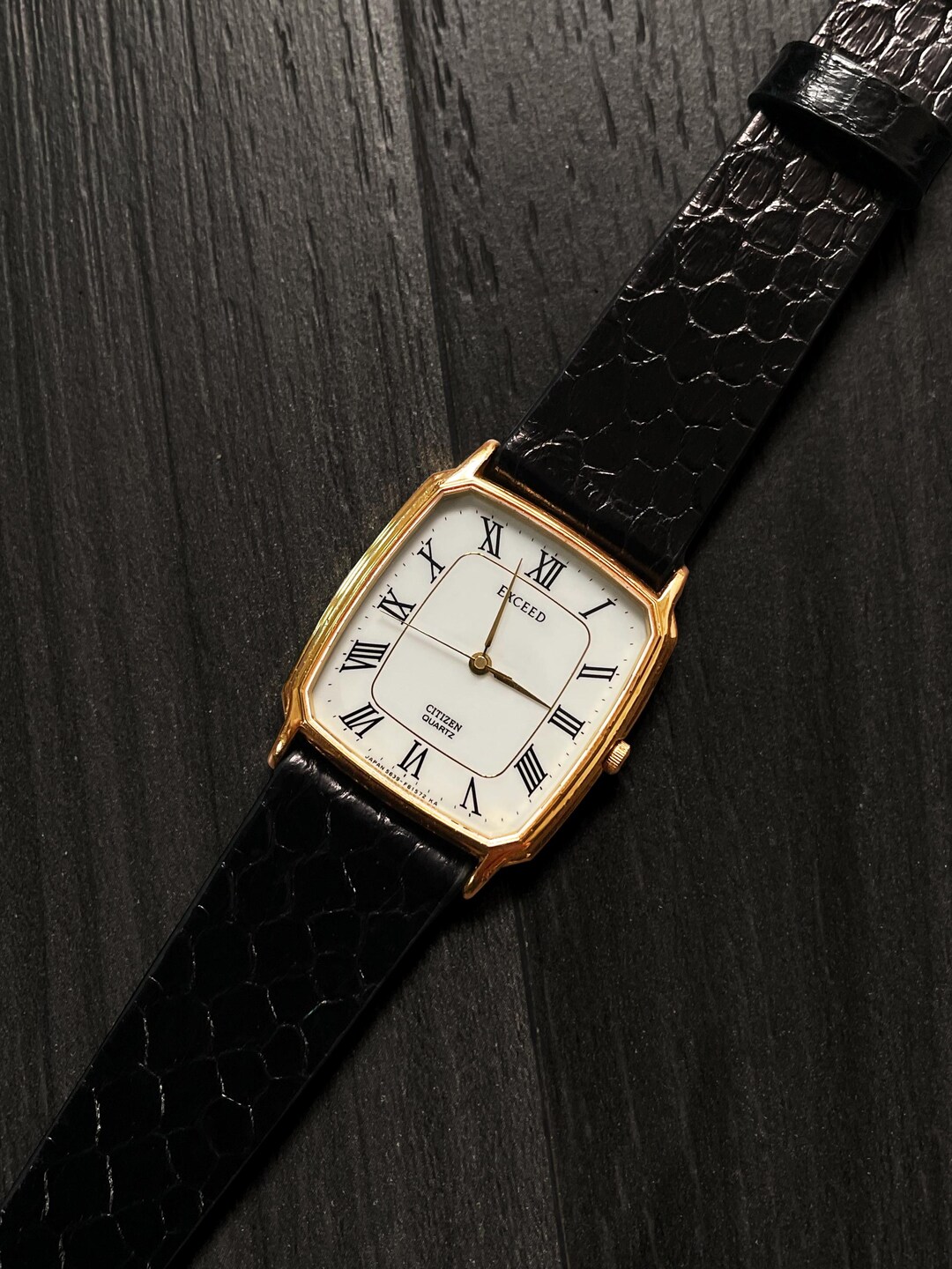 Vintage Citizen Exceed 5639-F60137 1990s Tank Watch – Roman Numeral ...