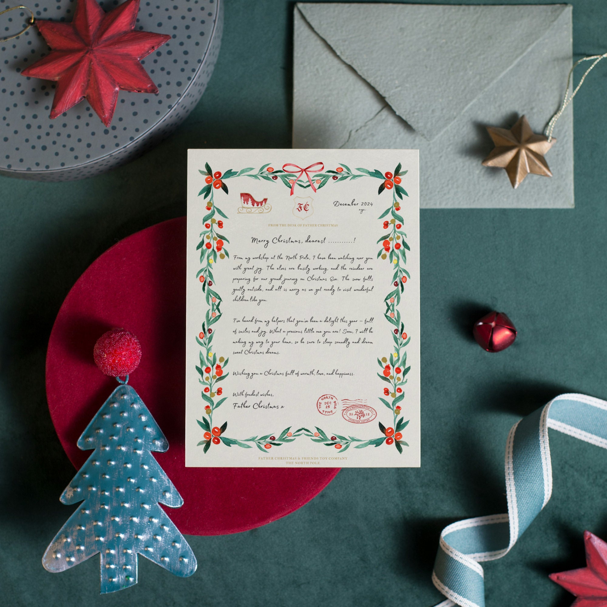 Illustrated Letter From Father Christmas | Printable Santa Letter ...