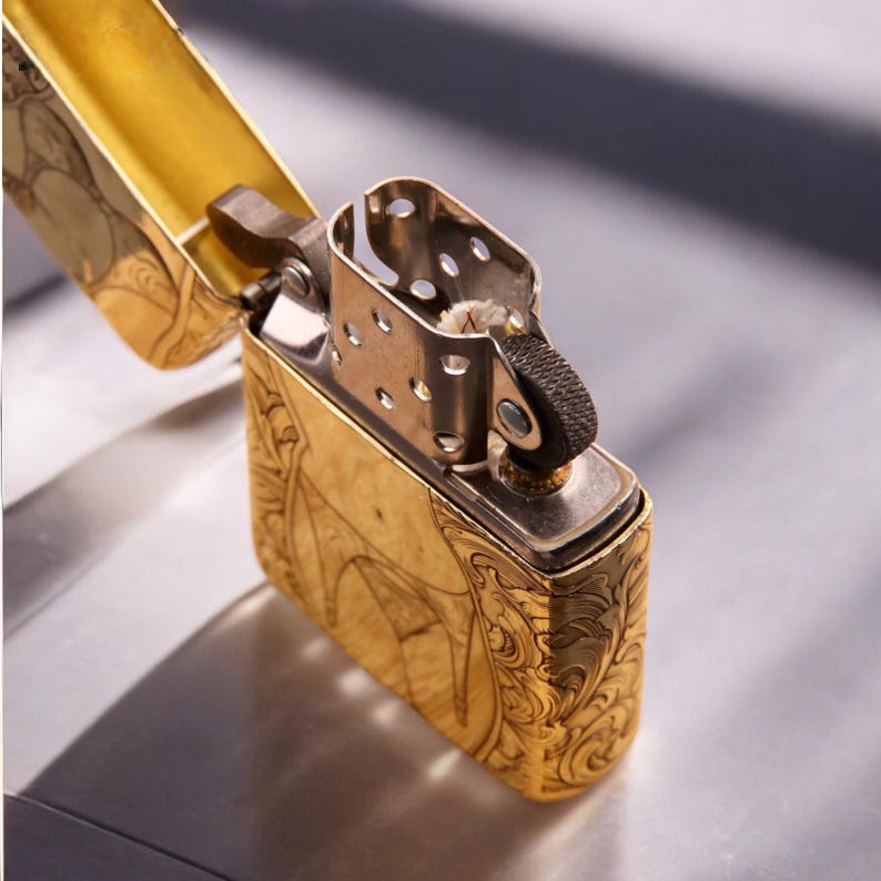 Engraved Gold Pin-up Girl Lighter Bold and Elegant Collectible Sexy ...