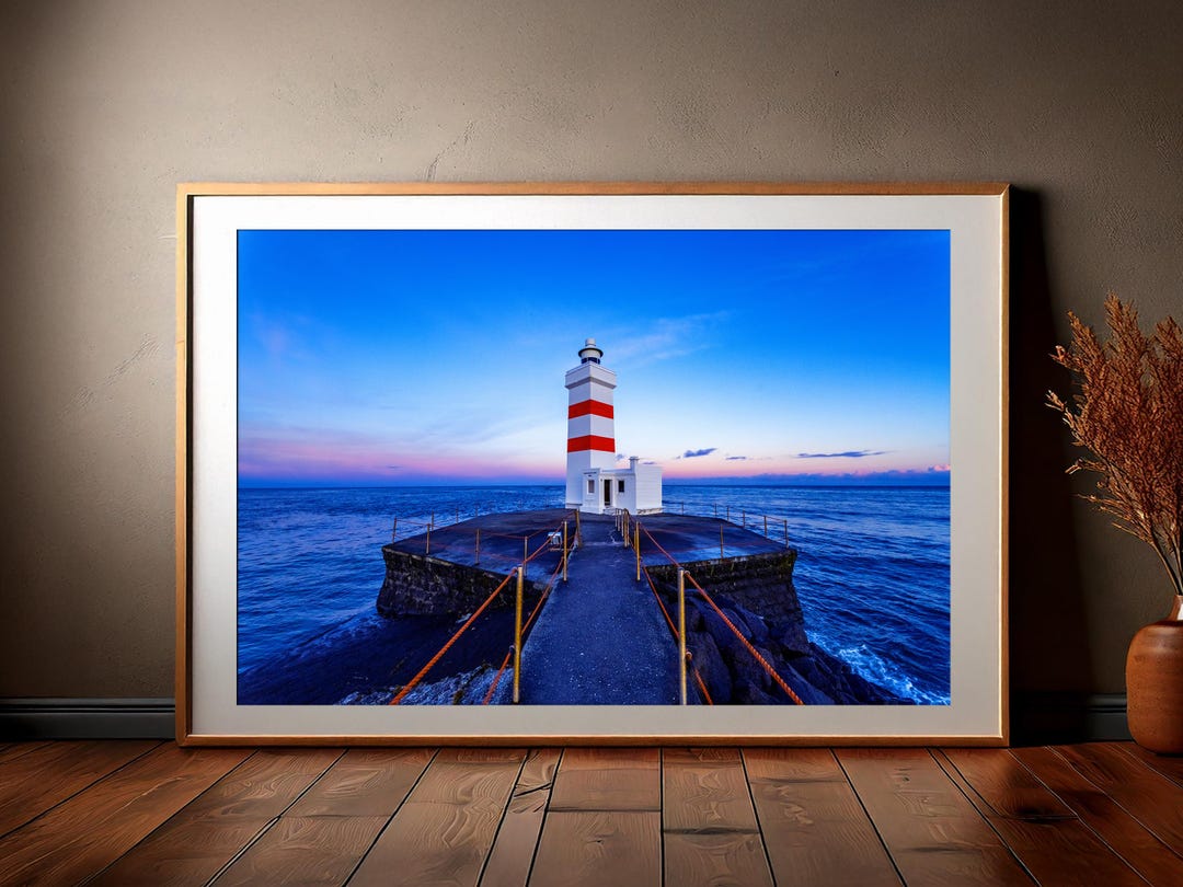 Gardskagi Lighthouse Iceland Digital Print, Architecture Ocean Sunrise ...