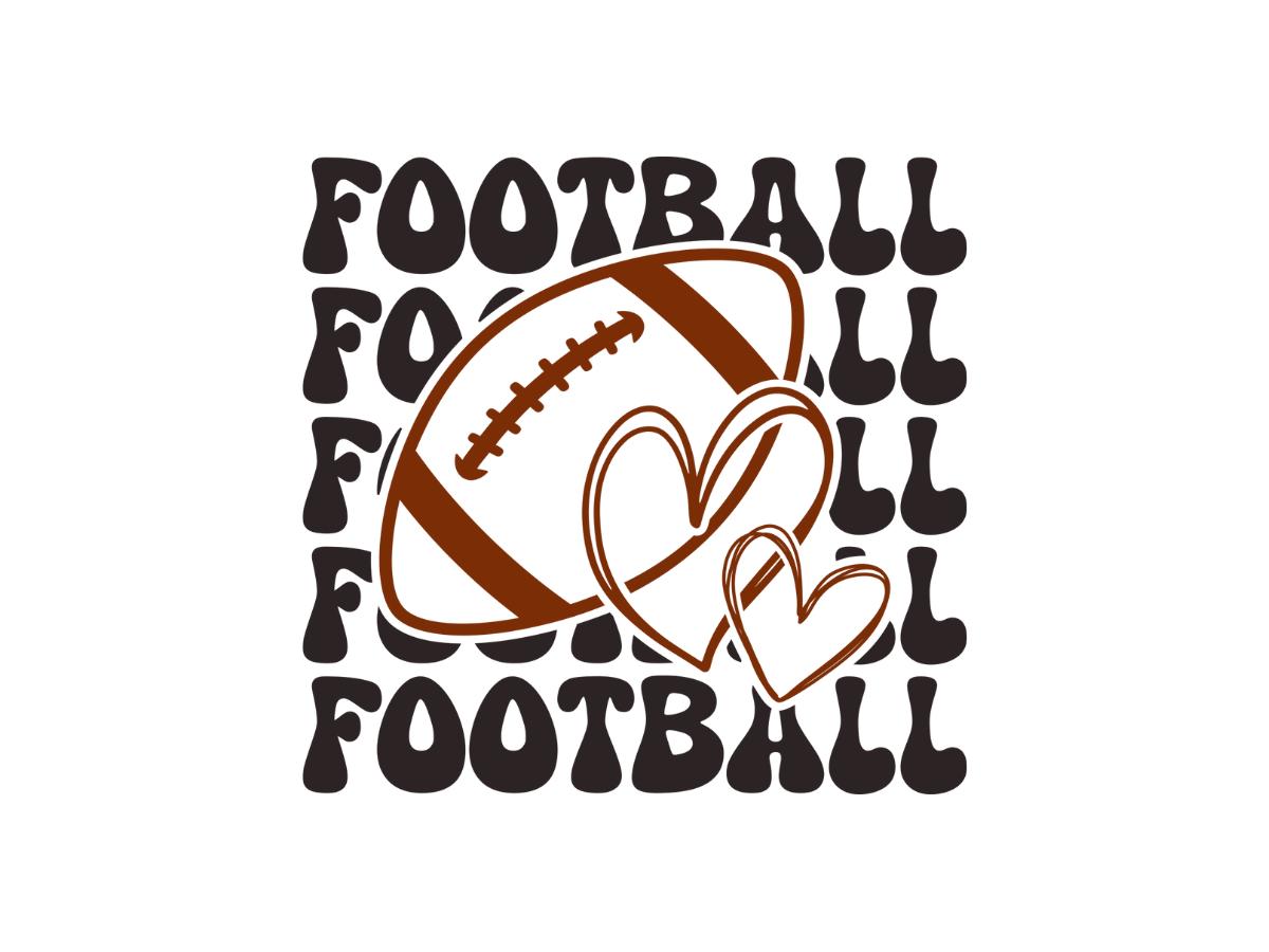 Football Gameday Heart Stacked Font SVG, Football, Stacked Font, Fan ...