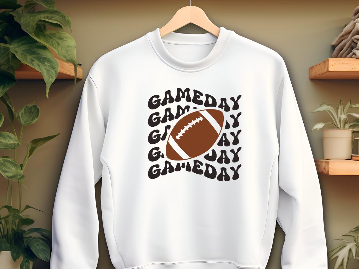 Football Gameday Wavy SVG, Football, Stacked Font, Wavy Font, Fan Gear ...