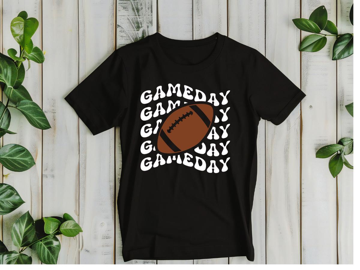 Football Gameday Wavy SVG, Football, Stacked Font, Wavy Font, Fan Gear ...