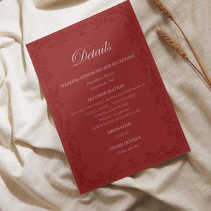 Elegant Red Wedding Invitation, Romantic Invitation, Red-themed Digital ...