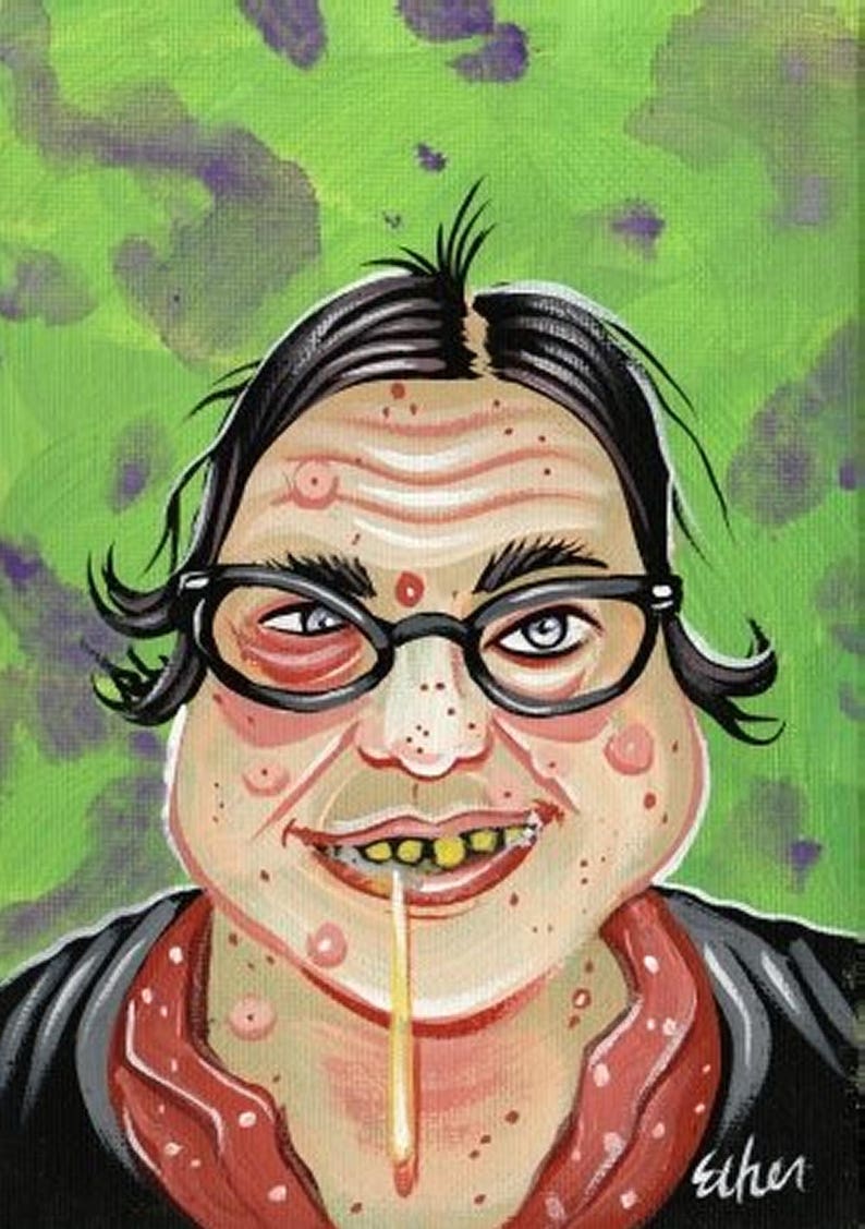 Jimmy's Ugly Portraits 5x7 acrylic. | Etsy