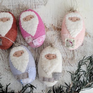 Scrappy Wool Santa Ornament - Saint Nicholas Ornament - Hygge - Shabby ...