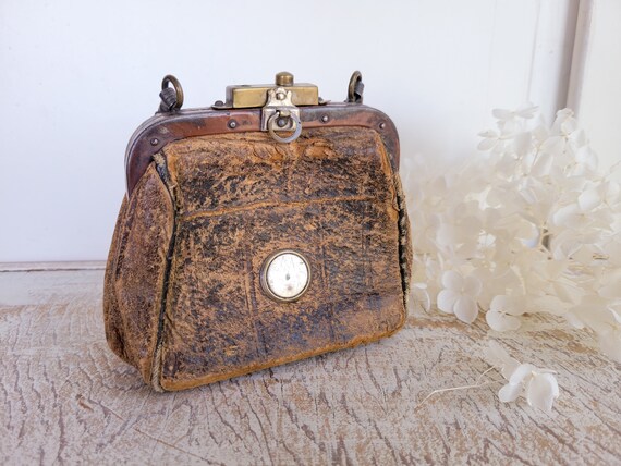 Antique Shabby Victorian Leather Coin Purse - Childs … - Gem