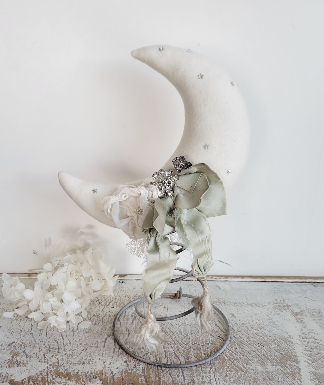 Standing Wool Moon Decoration Whimsical Vintage Inspired Dreamy ...