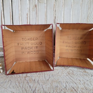 Vintage Wooden Berry Box One Berry Basket Dark Red Metal Rim Antique ...