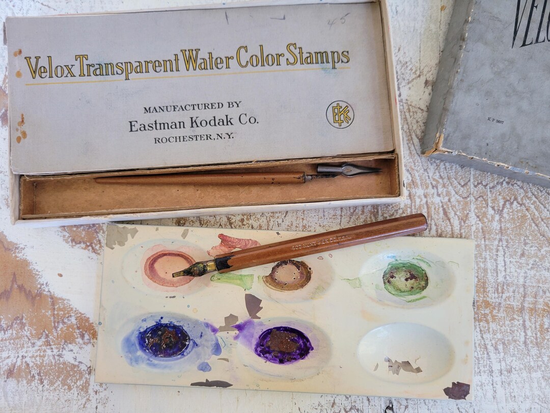 Antique Kodak Velox Transparent Water Color Stamp Outfit - 1900s ...