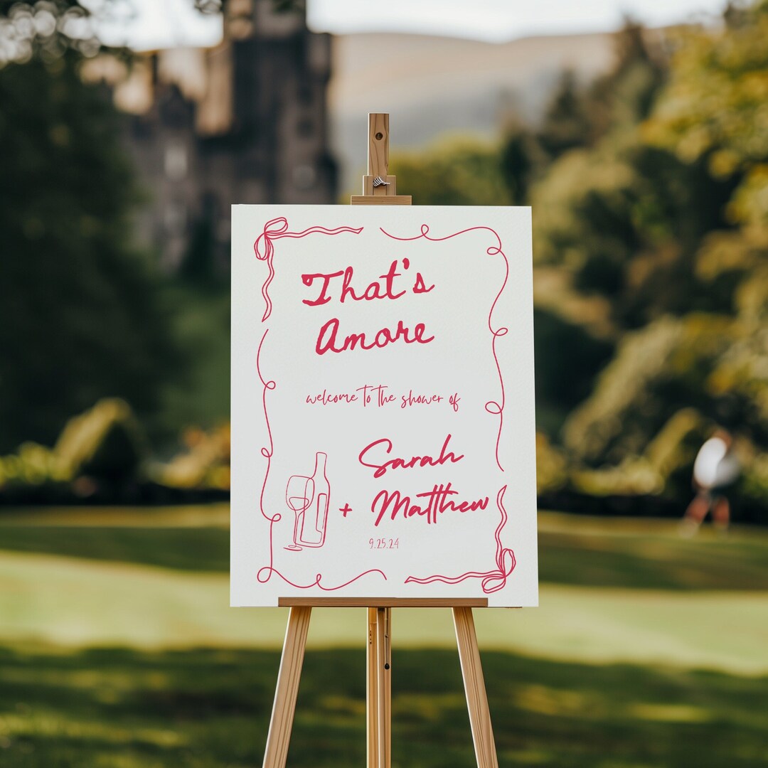 THAT'S AMORE Digital Customizable Wedding Sign Template, Whimsical ...