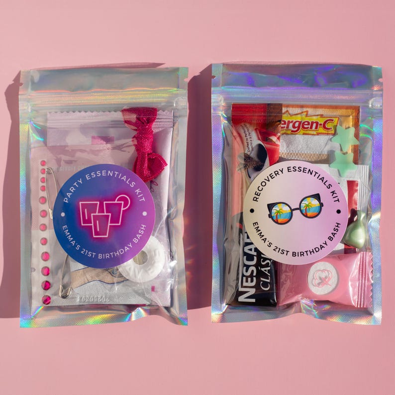 Pre-filled Mini Hangover Kit: Bachelorette Party Favor - Night & Day ...
