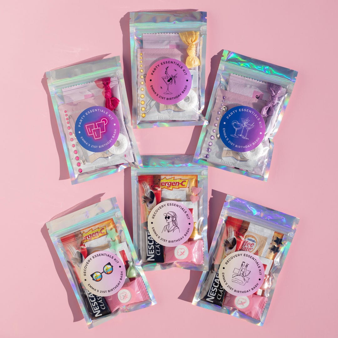 Pre-filled Mini Hangover Kit: Bachelorette Party Favor - Night & Day ...
