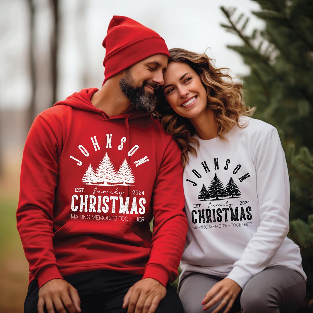 Custom Family Name Christmas Sweatshirt, Personalized Family Christmas ...
