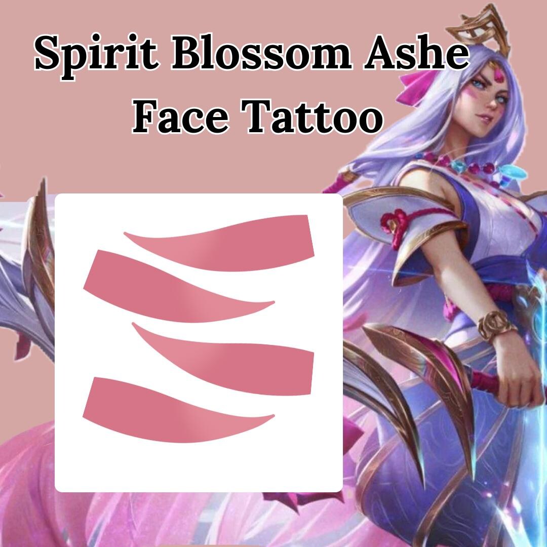 League of Legends Spirit Blossom Ashe Cosplay Temporary Face Cheek ...