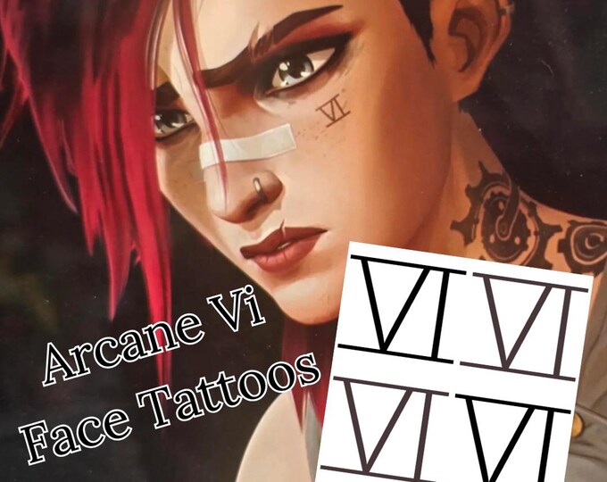 Jinx | Temporary Tattoos | Realistic | Cosplay | Costume | Lol ...