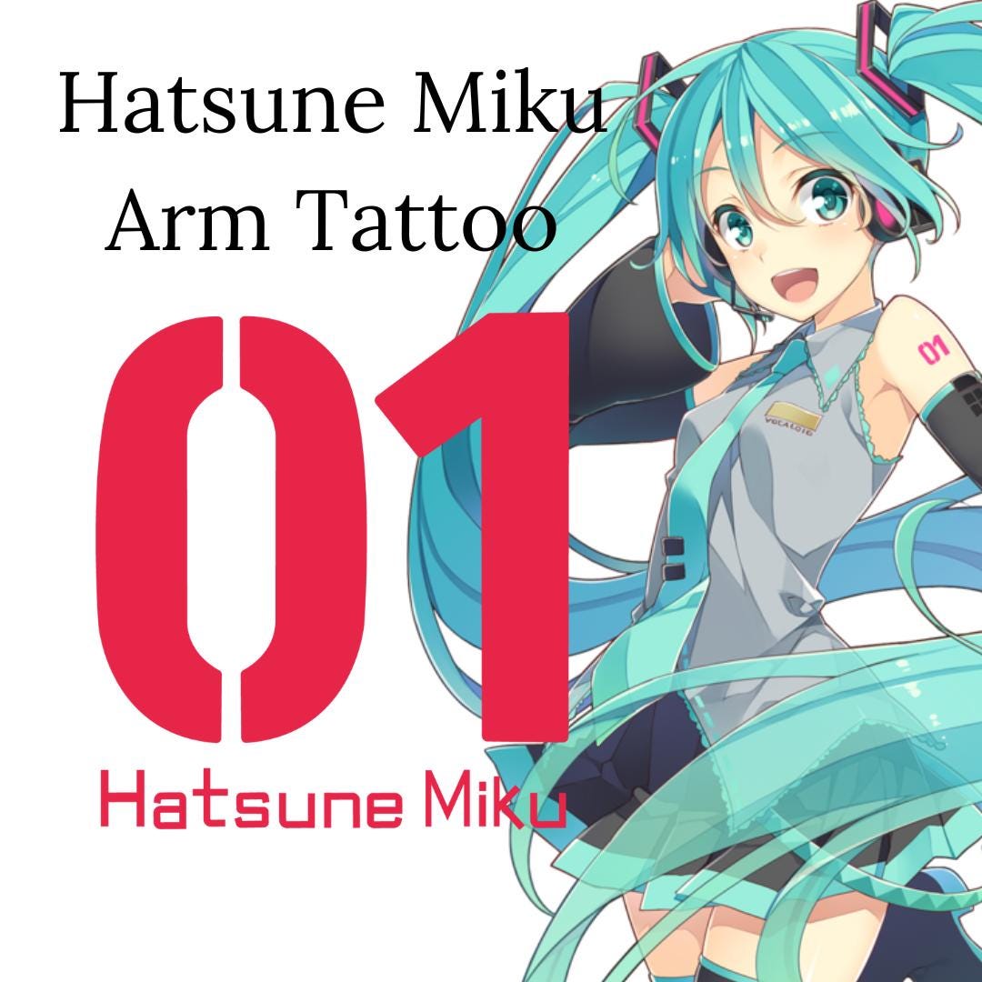 PLANNED Vocaloid Hatsune Miku Cosplay Temporary Arm Tattoo Sticker - Etsy