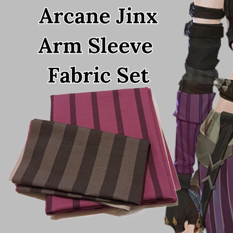 MADE TO ORDER Arcane League of Legends Jinx Cosplay Arm Sleeves Fabric ...