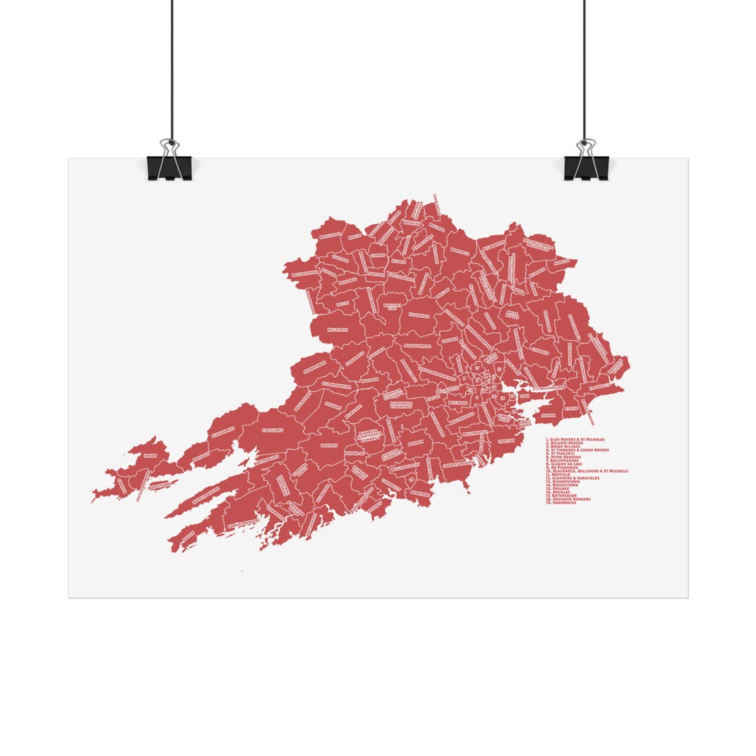 Cork GAA Club Poster - Red and White - Etsy