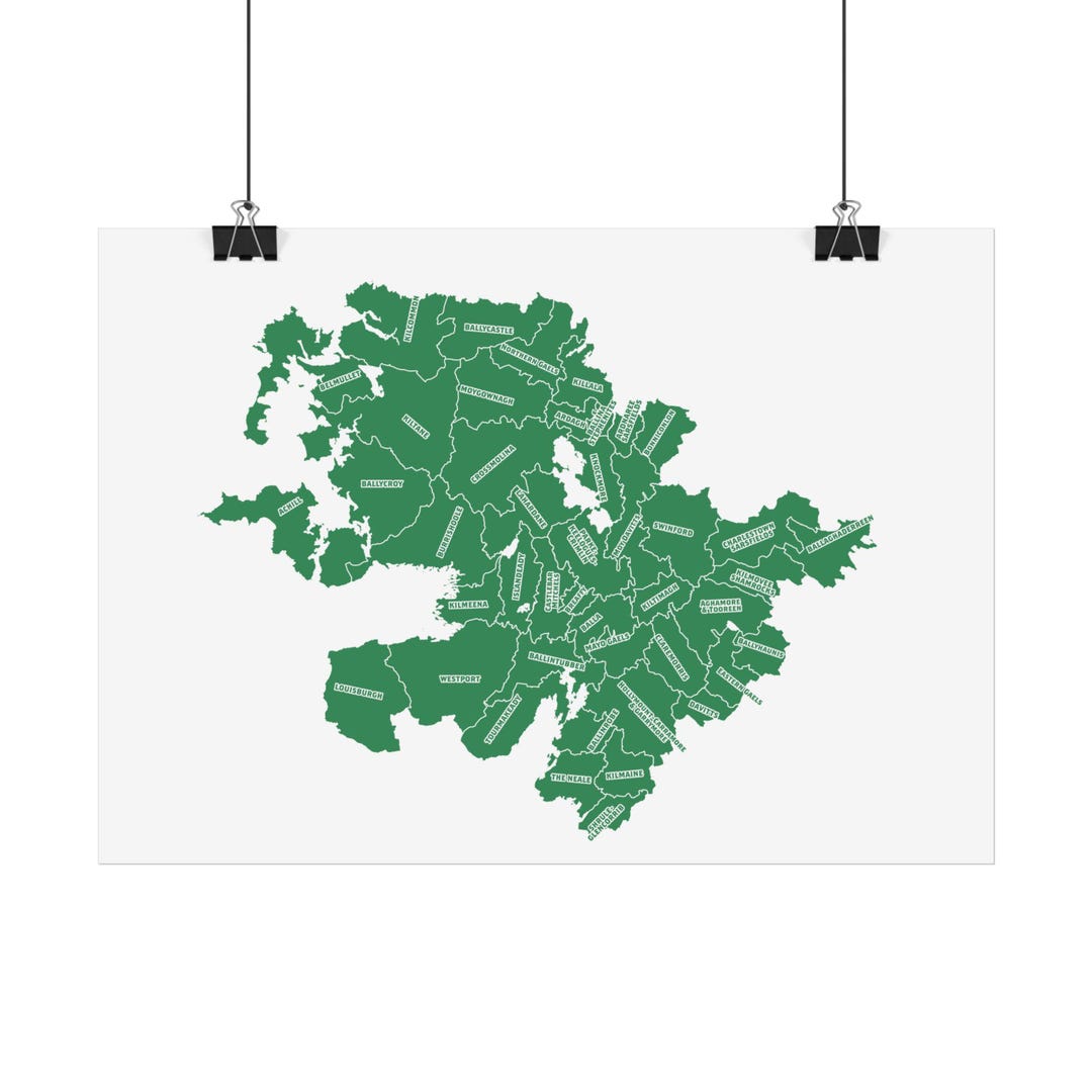 Mayo GAA Club Poster - Green and White - Etsy