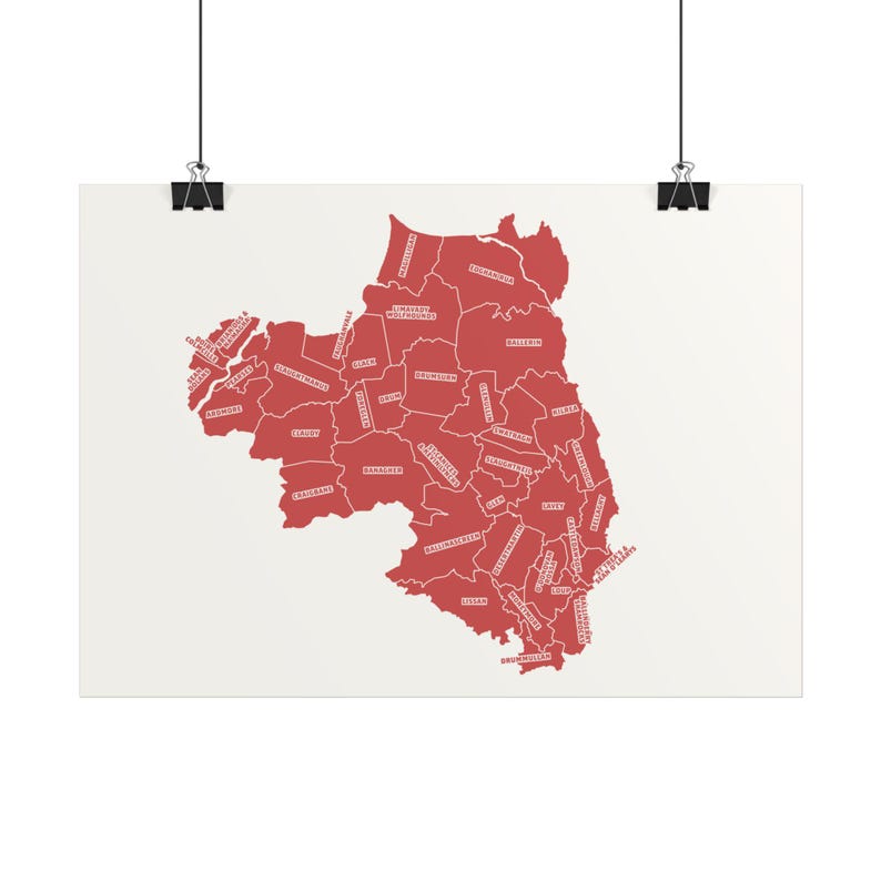Derry GAA Club Poster - Red and White - Etsy UK