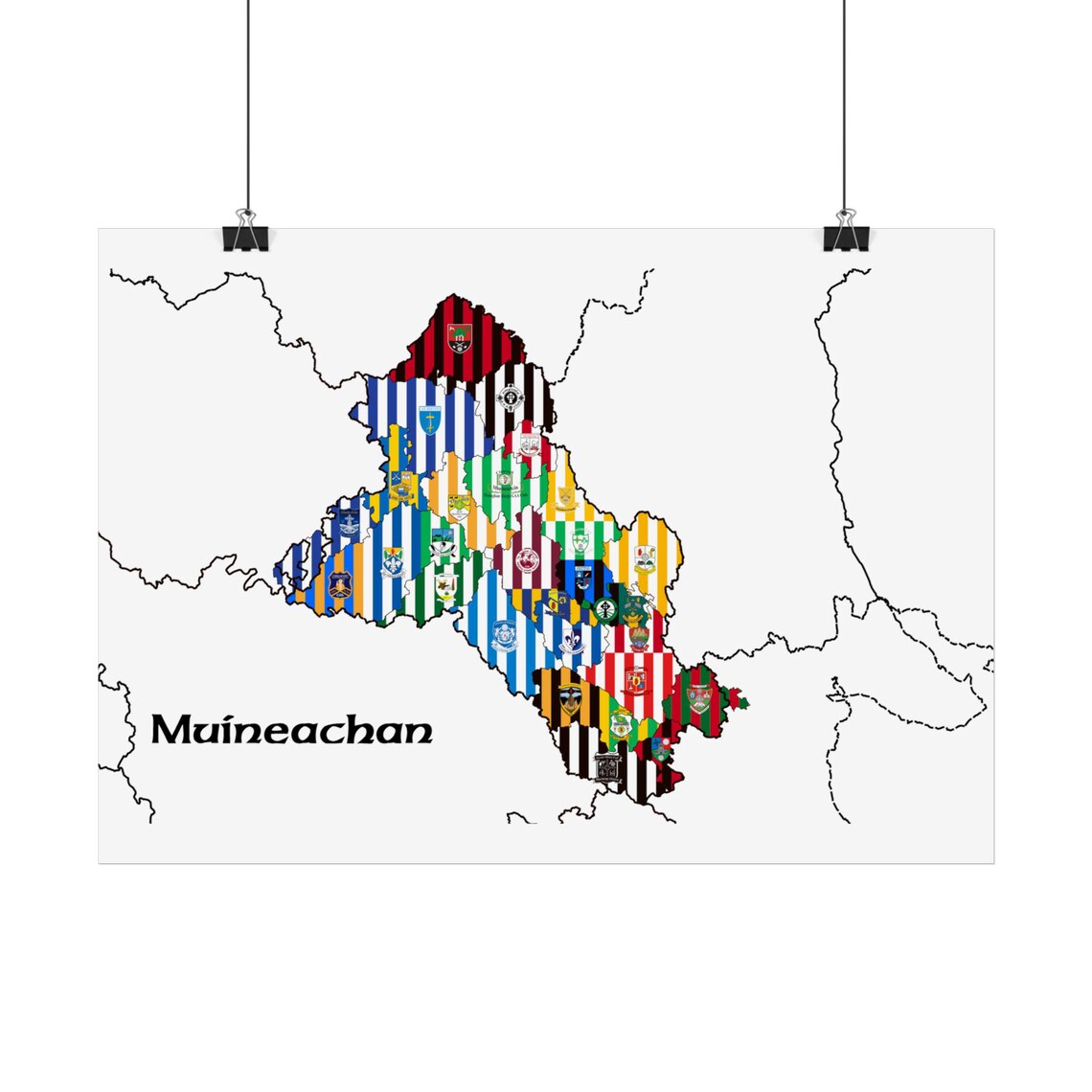Monaghan GAA Club Poster - Crests - Etsy