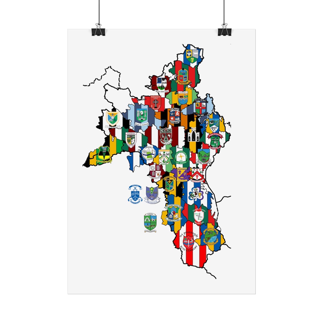 Roscommon GAA Club Map With Crests - Etsy