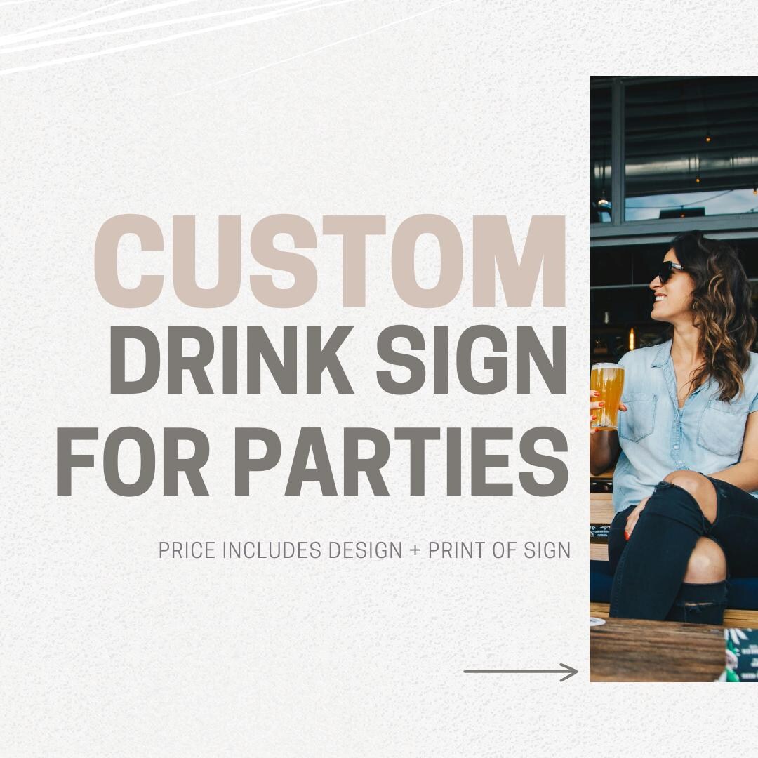 Custom Drink Sign. Perfect for Customized Drinks at Weddings ...