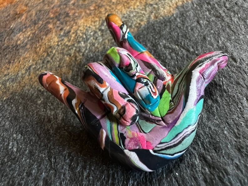 I Love You Hand Pin: Polymer Clay ASL Deaf Art - Etsy