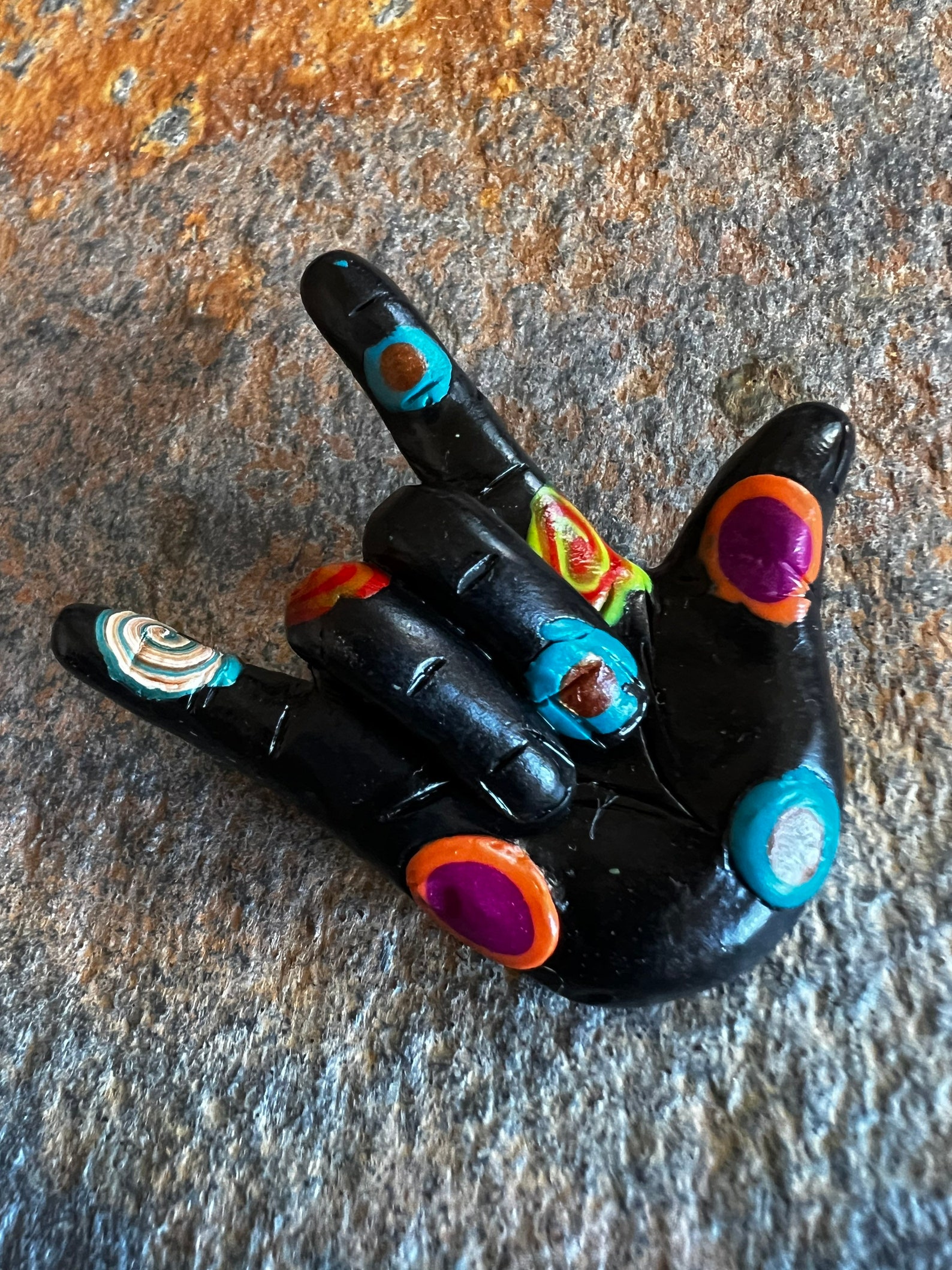 I Love You Hand Pin: Polymer Clay ASL Sculpture - Etsy